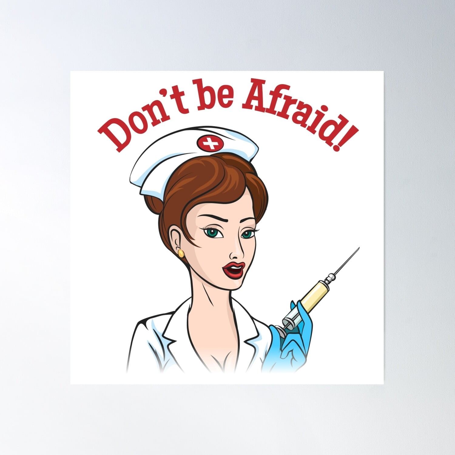 Nurse With Injection Syringe Poster Wall Art, Modern Wall Decor, 12x18 ...