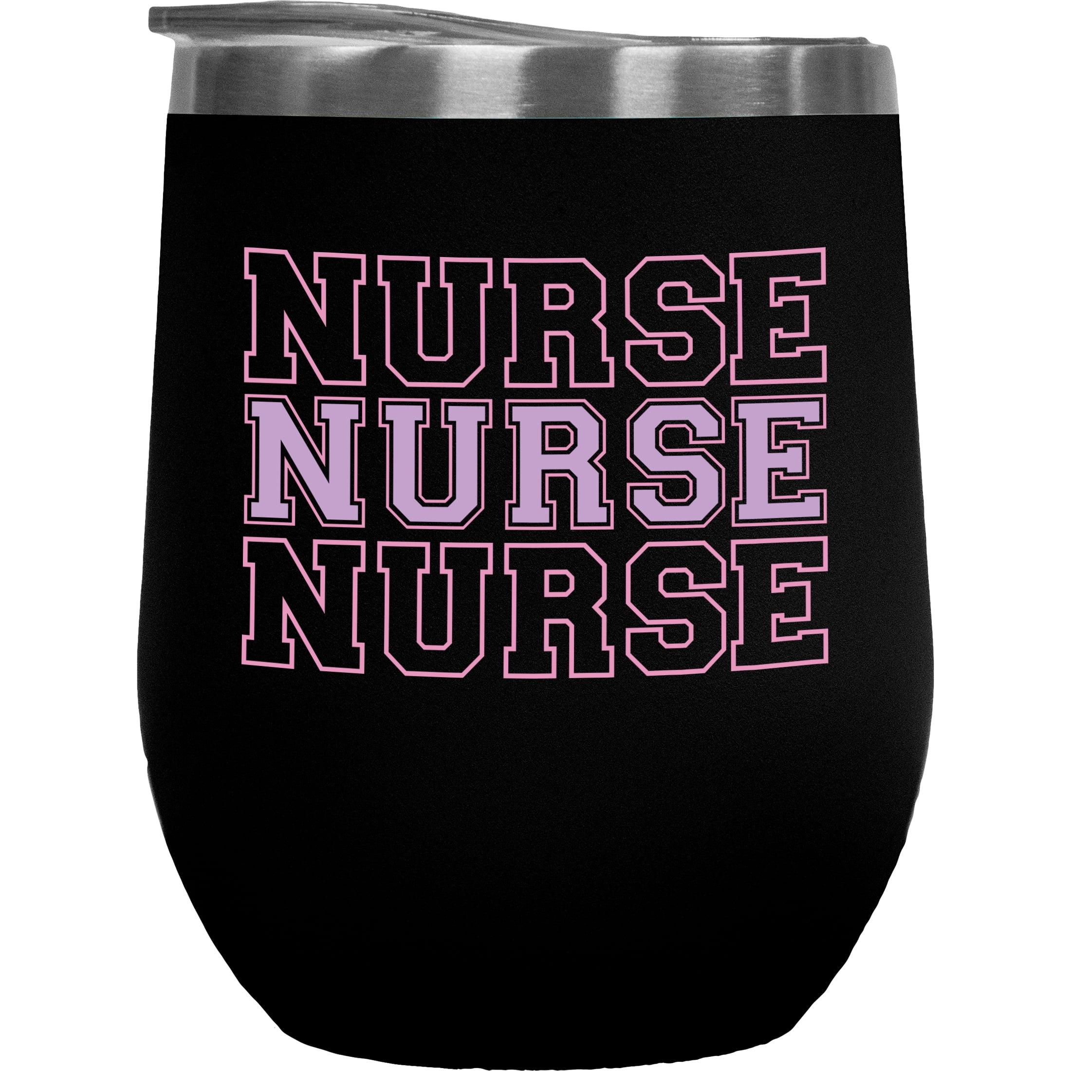 Nurse Word, Nurses Week Merch Gift, Black 12oz Wine Tumbler - Walmart.com