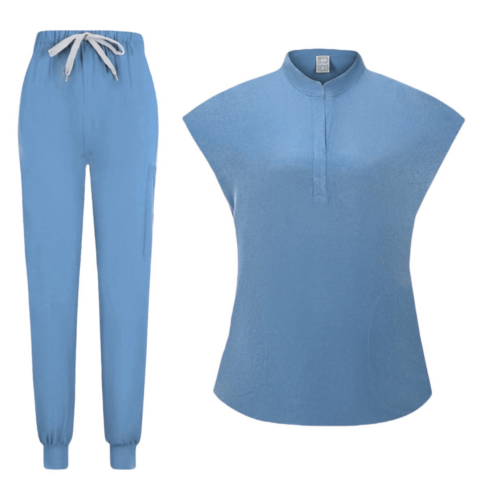 Nurse Working Uniforms Womens 2 Piece Jogger Scrub Set Mock Neck Work ...