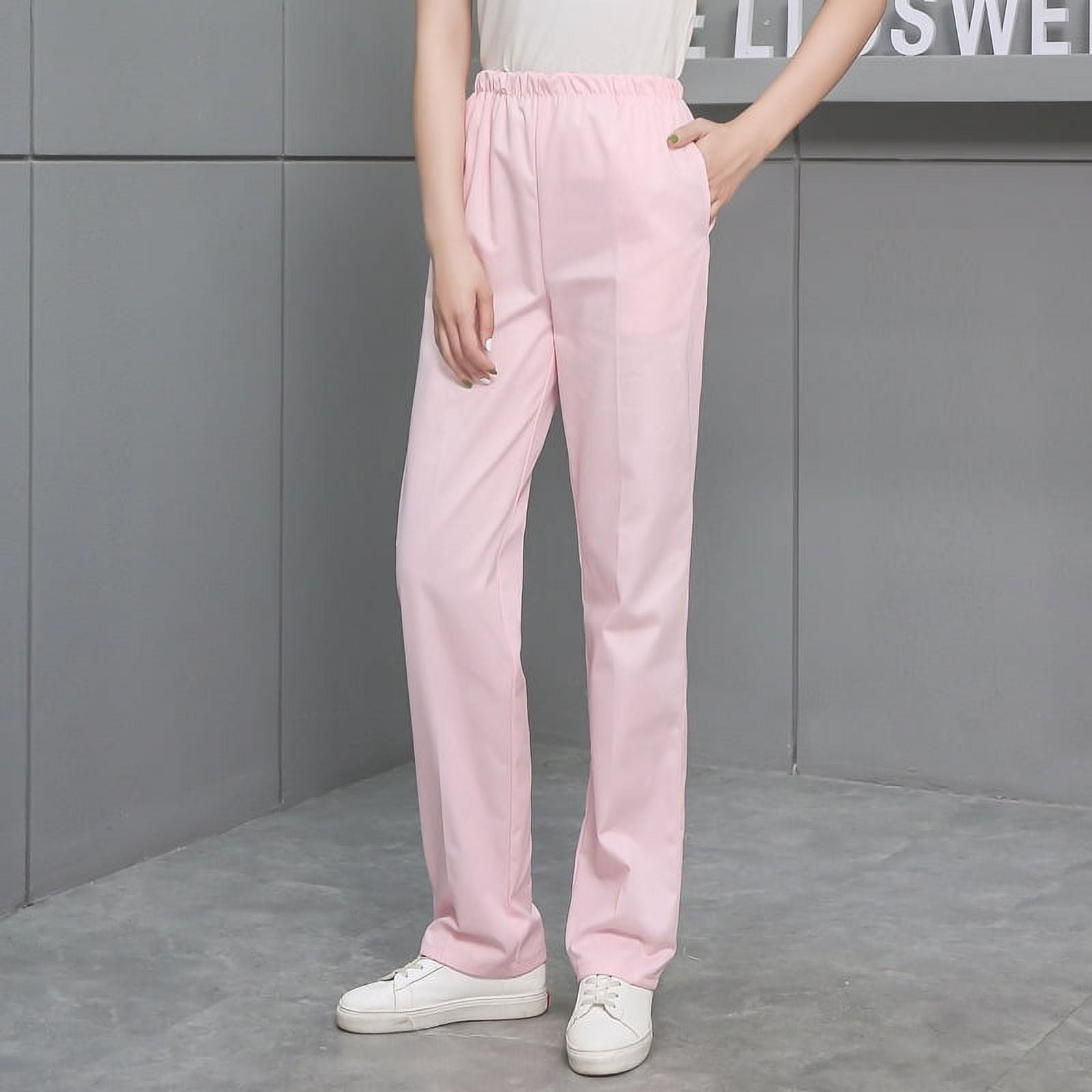 Nurse pants women's elastic waist white pants doctor pants Spring and ...