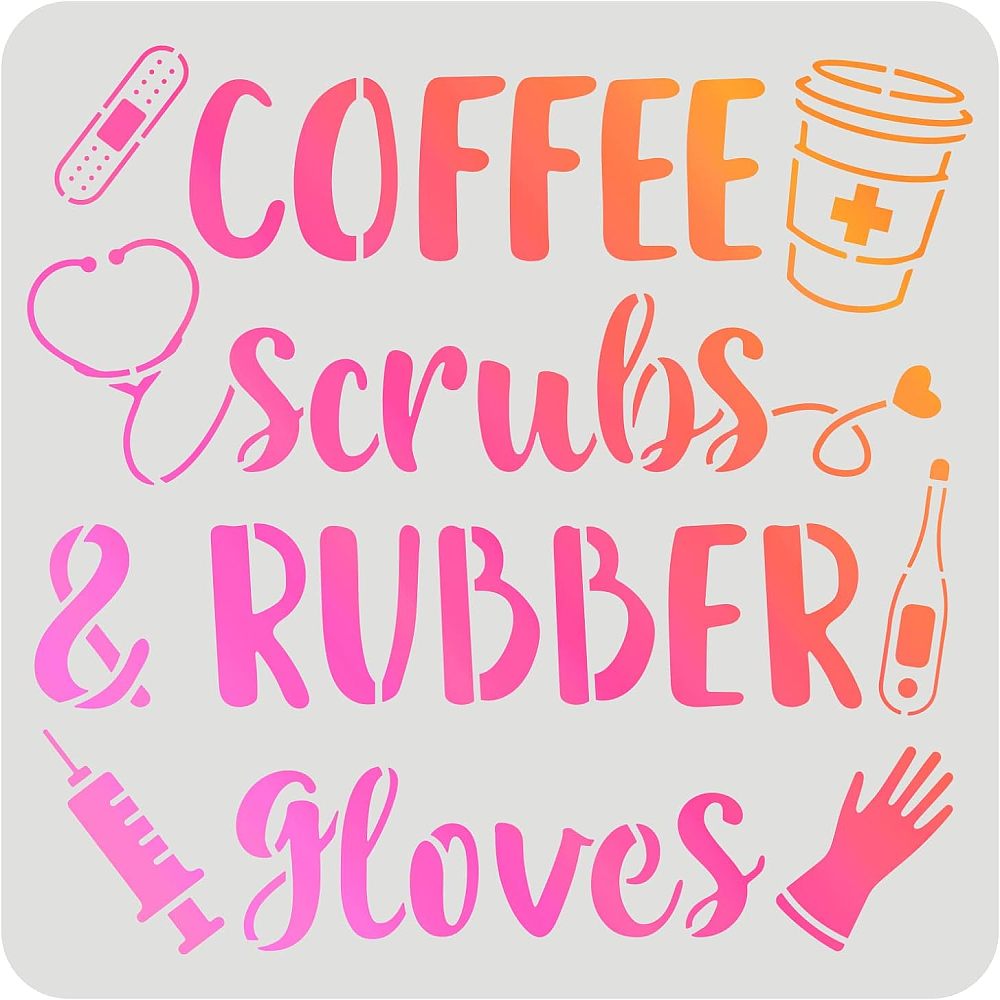 Nurse's Day Stencils 11.8x11.8 inch Medical Symbols Decoration Stencils ...