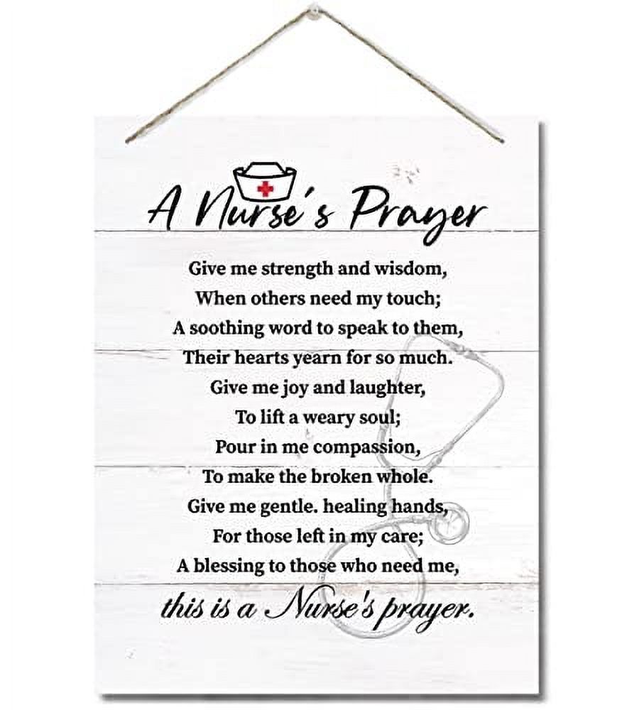 A Nurse's Prayer Inspirational Decor Sign, Nurse Gifts Wall Decor ...