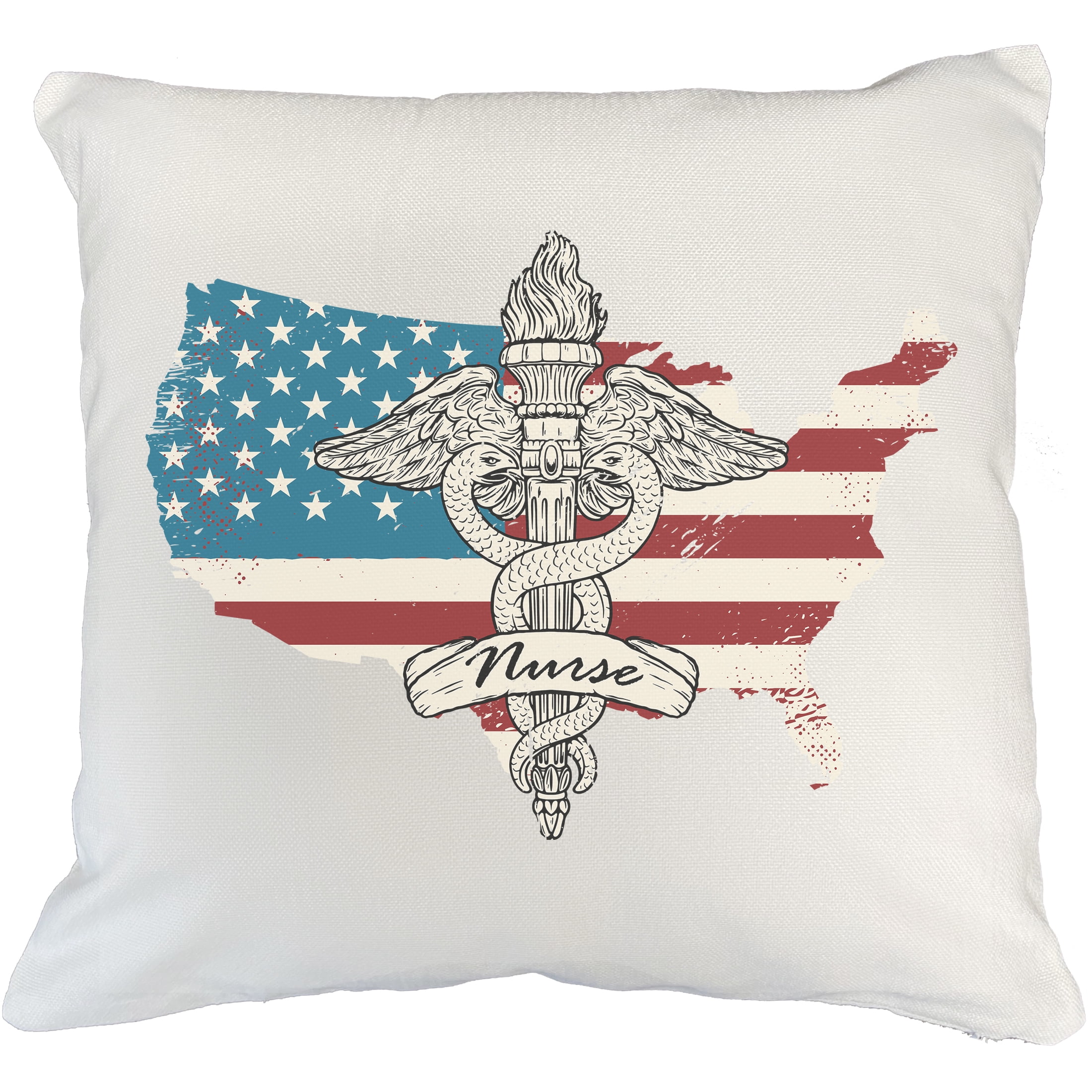 Nurse with USA Map & Medical Symbol, White Pillow Case 20X20 IN ...