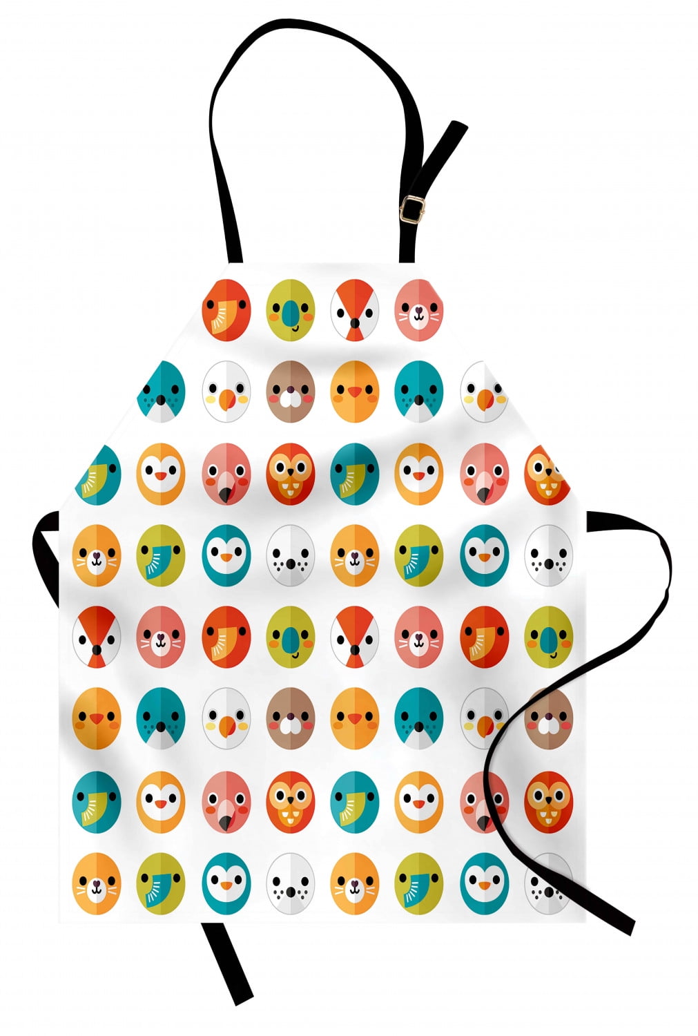 Nursery Apron Various Animals in Logo Style Minimalist Art Design Seal ...