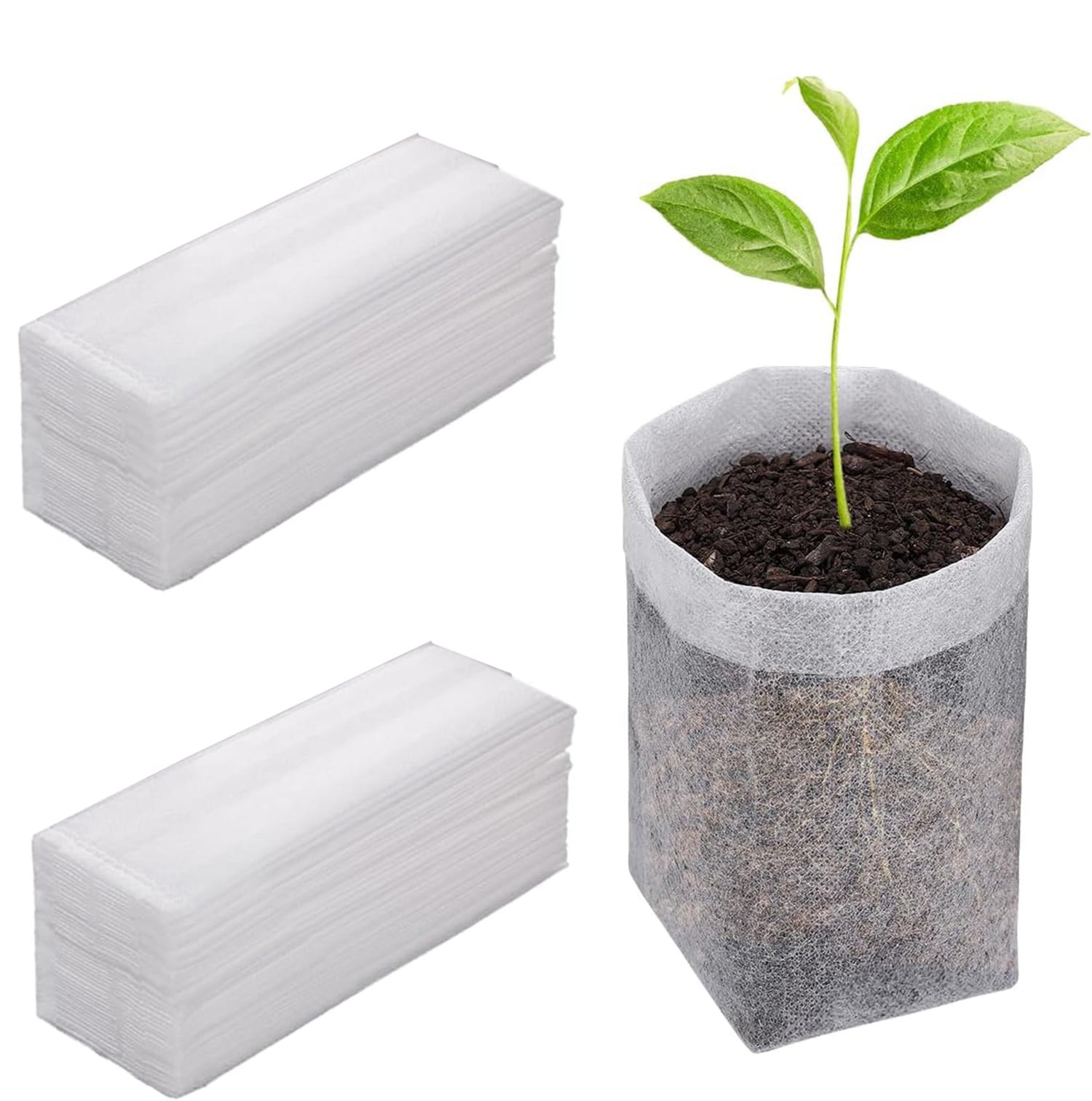 Nursery Bags,Seedling Nursery Bags,Non-Woven Fabric Seedling Bags, 5.5 ...