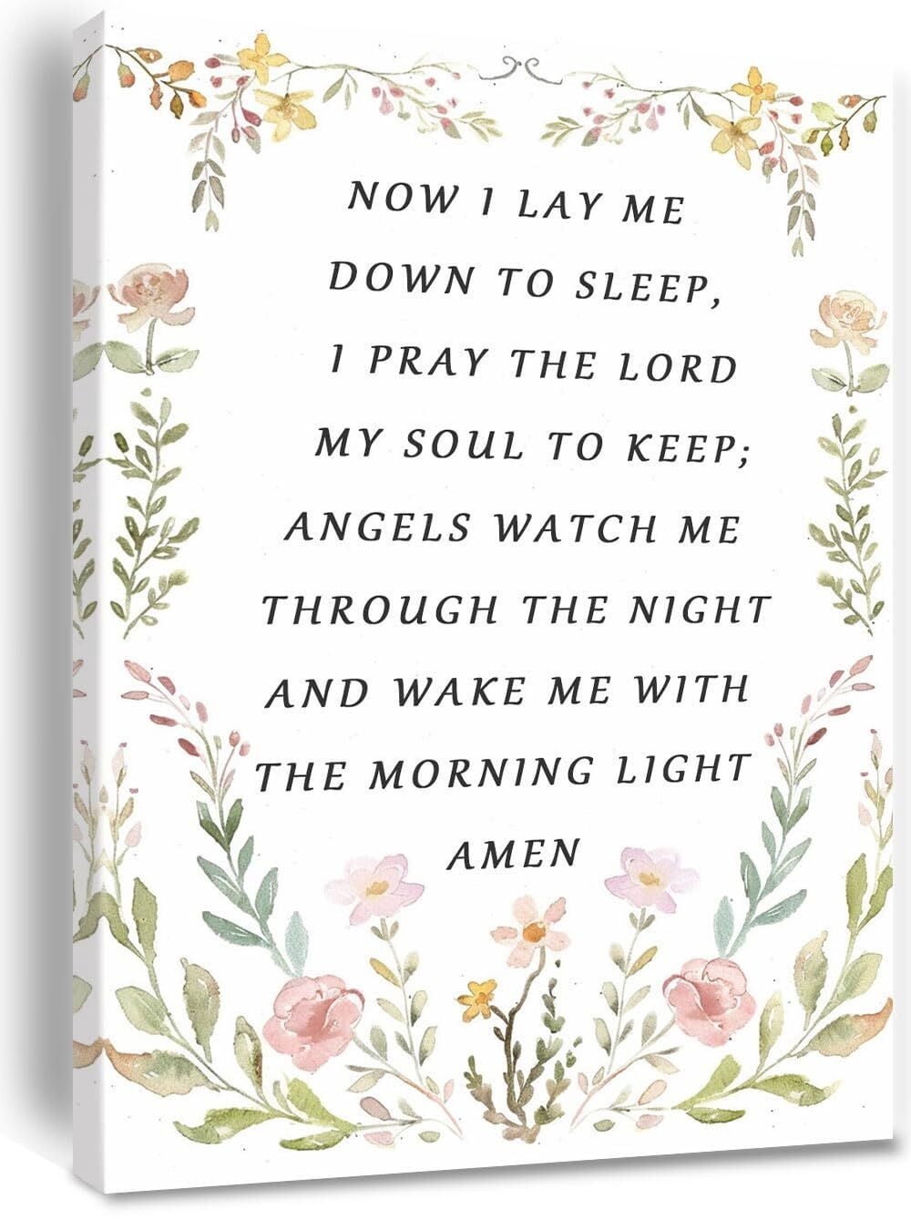 Nursery Bedtime Prayer Baby Room Now I Lay Me Down to Sleep Wildflower ...