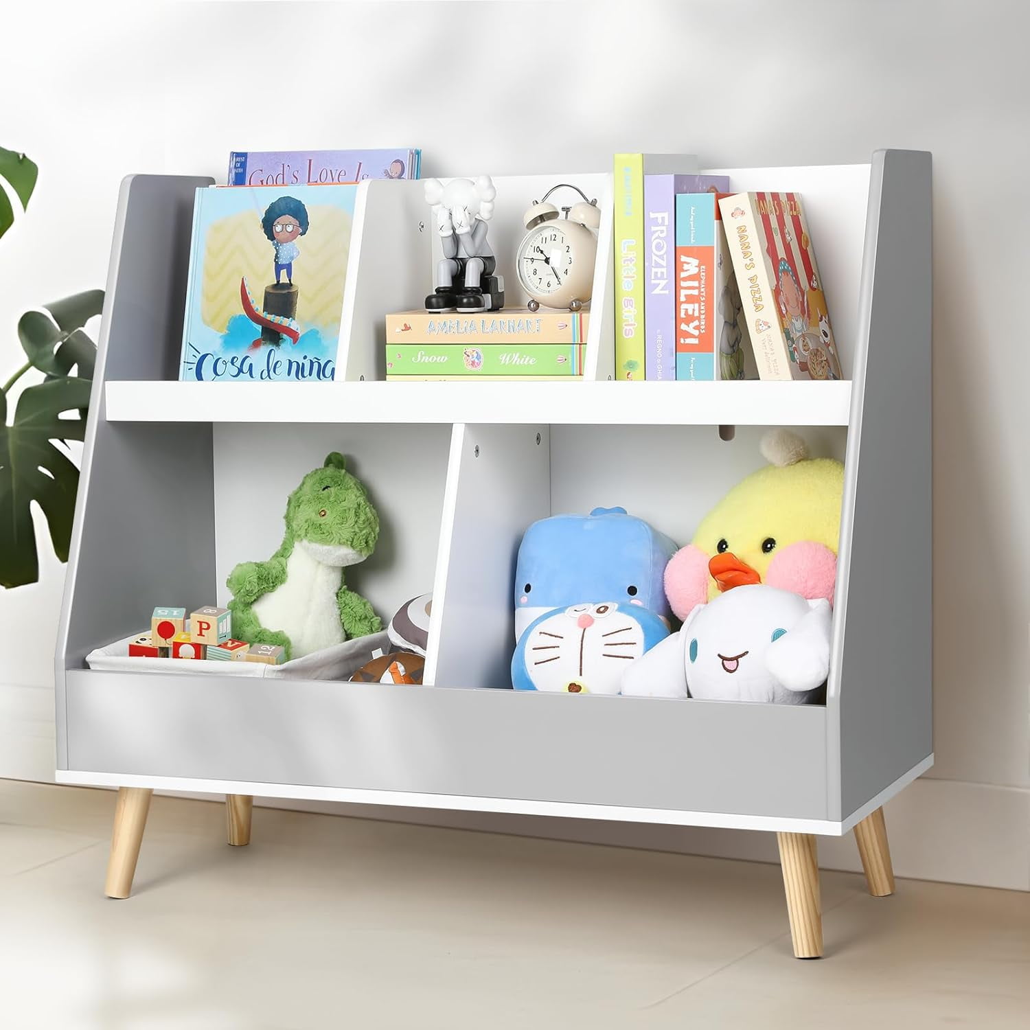 Nursery Bookshelf for Kids, Kids Bookshelf and Toy Storage Organizer ...