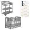 Dream On Me Chloe Baby 5-in-1 Convertible Crib with Changer, Black ...