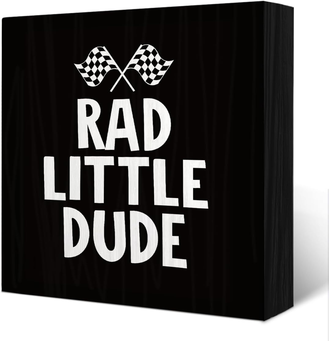 Nursery Decor, Boys Room Playroom Decor - Rad Little Dude Black Wooden ...