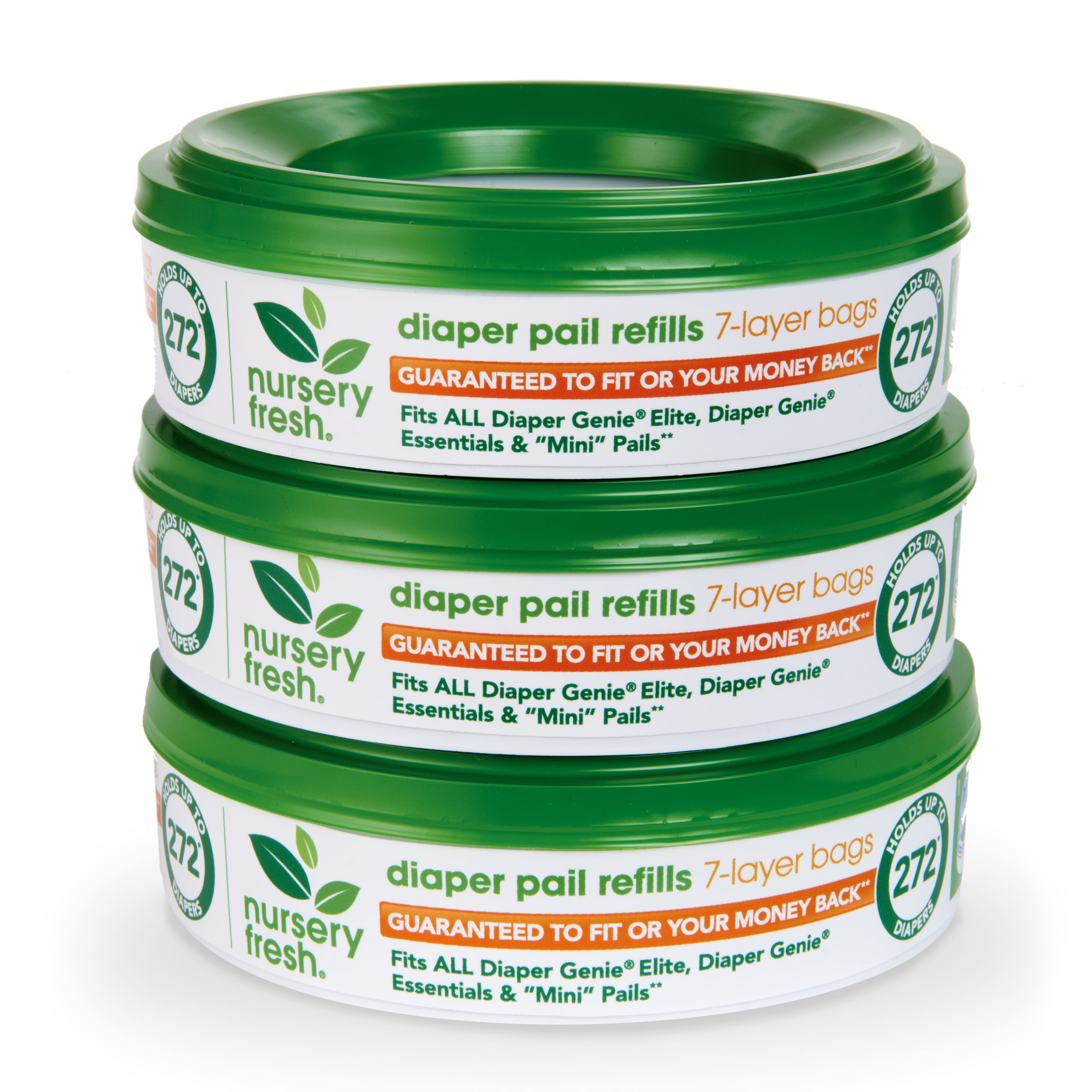 Nursery Fresh Diaper Pail Refills, 3 Count, Disposable, Holds 816 ...