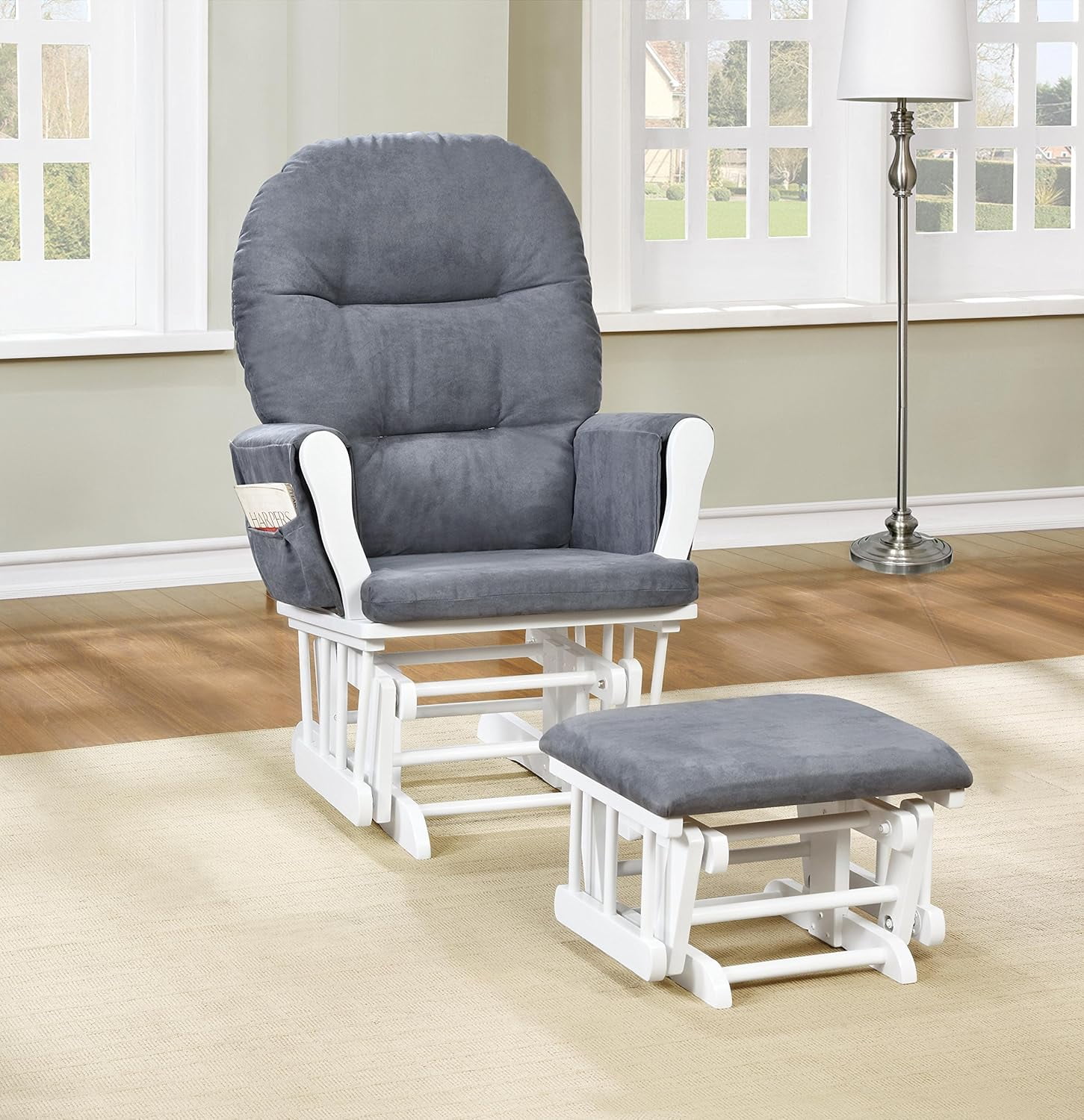 Nursery Glider & Ottoman Sets, Reclining Glider Rocker with Ottoman, Nursery Rocking ...