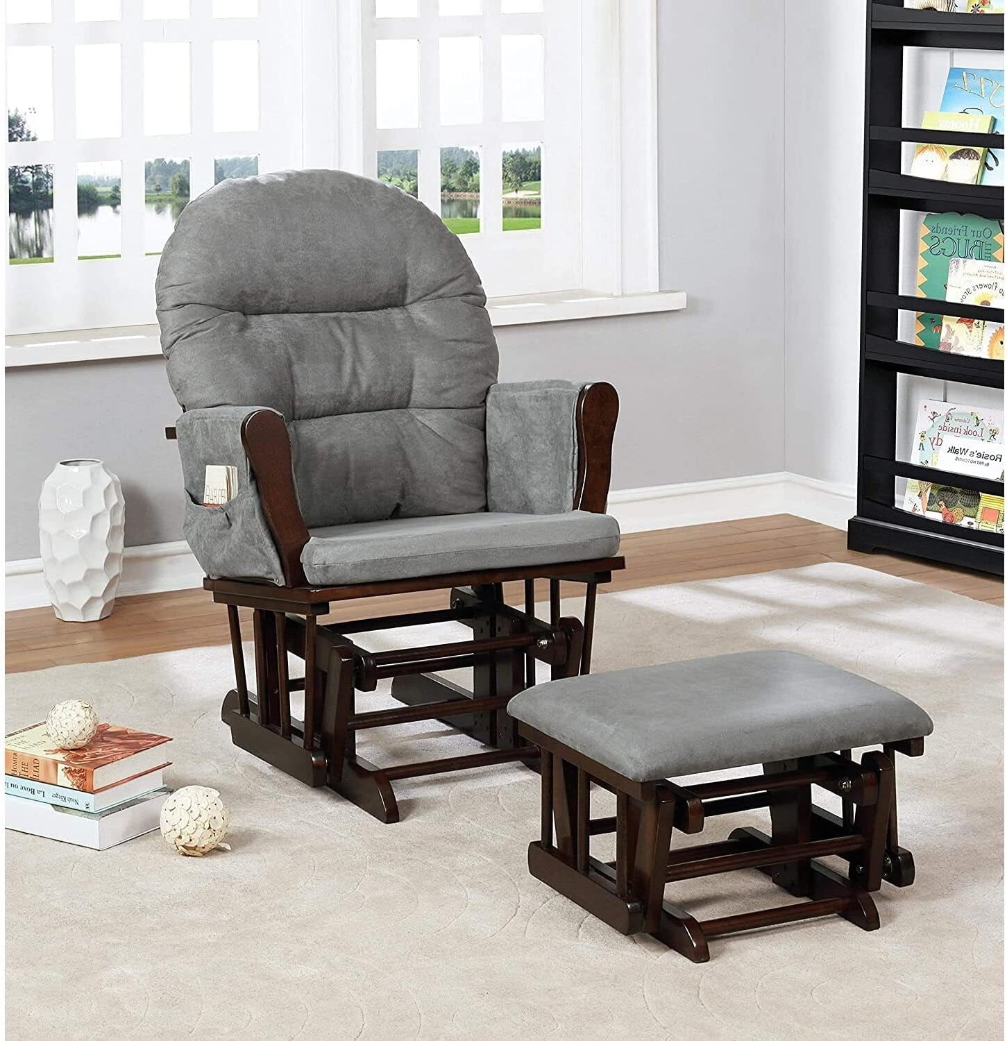 Nursery Glider & Ottoman Sets, Reclining Glider Rocker with Ottoman ...