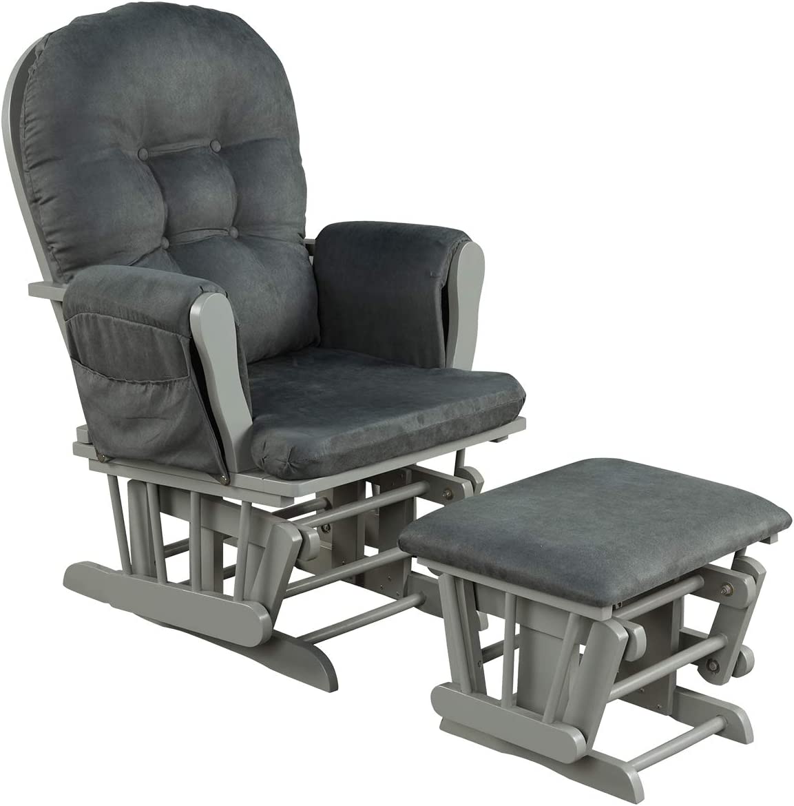 Nursery Glider with Ottoman, Upholstered Comfort Glider Rocker with ...