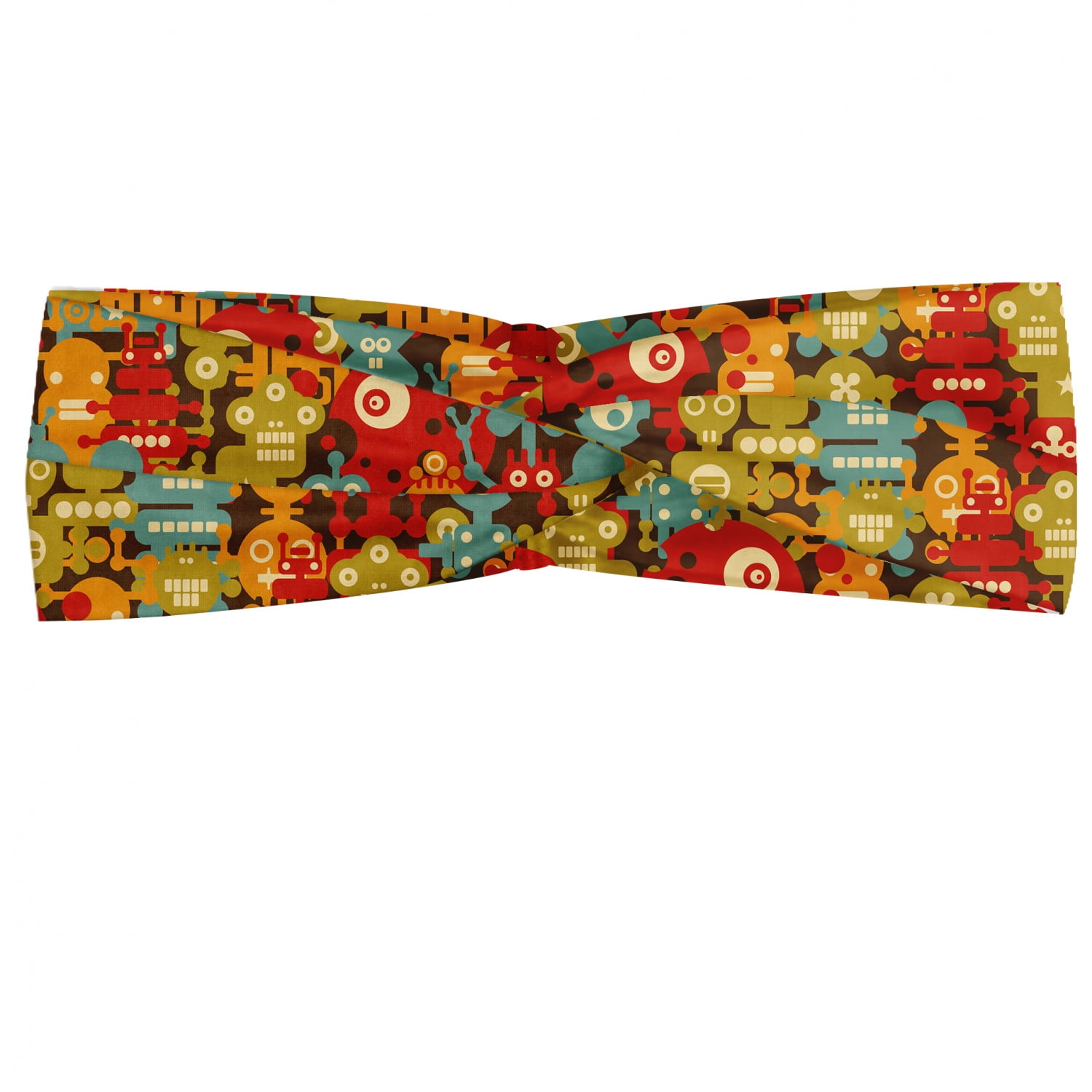 Nursery Headband, Colorful Robot Monsters Sci Fi Style Retro Game ...