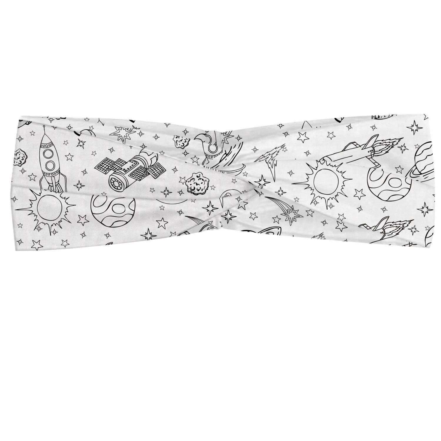 Nursery Headband, Doodle Solar System Astronauts Space Crafts Shooting ...