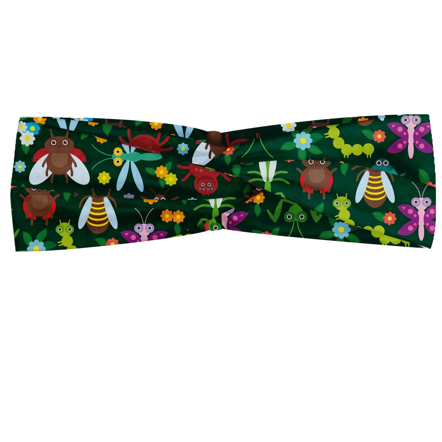 Nursery Headband, Forest Bugs Spider Butterfly Beetle Dragonfly Mantis ...
