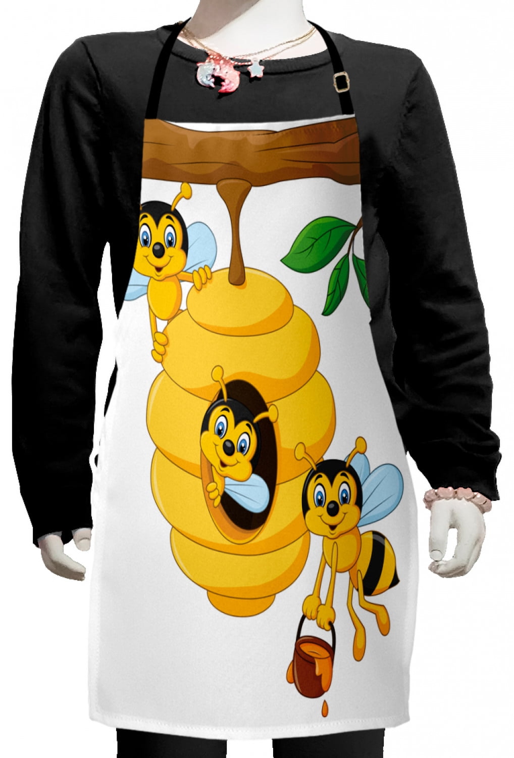 Nursery Kids Apron, Branch of Tree with Beehive and Bees Honey Funny ...