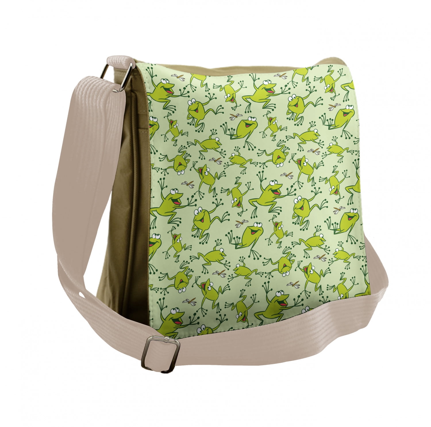 Nursery Messenger Bag, Cartoon Frogs Dragonflies, Unisex Cross-body, by ...