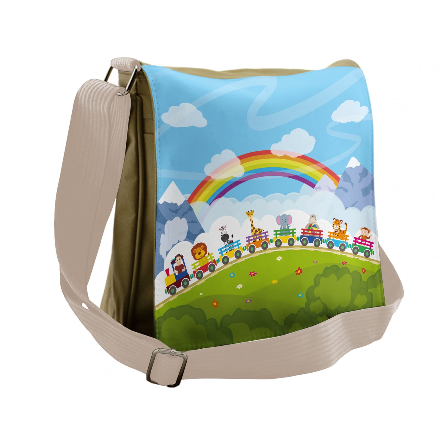 Nursery Messenger Bag, Cartoon Railway Train, Unisex Cross-body, by ...