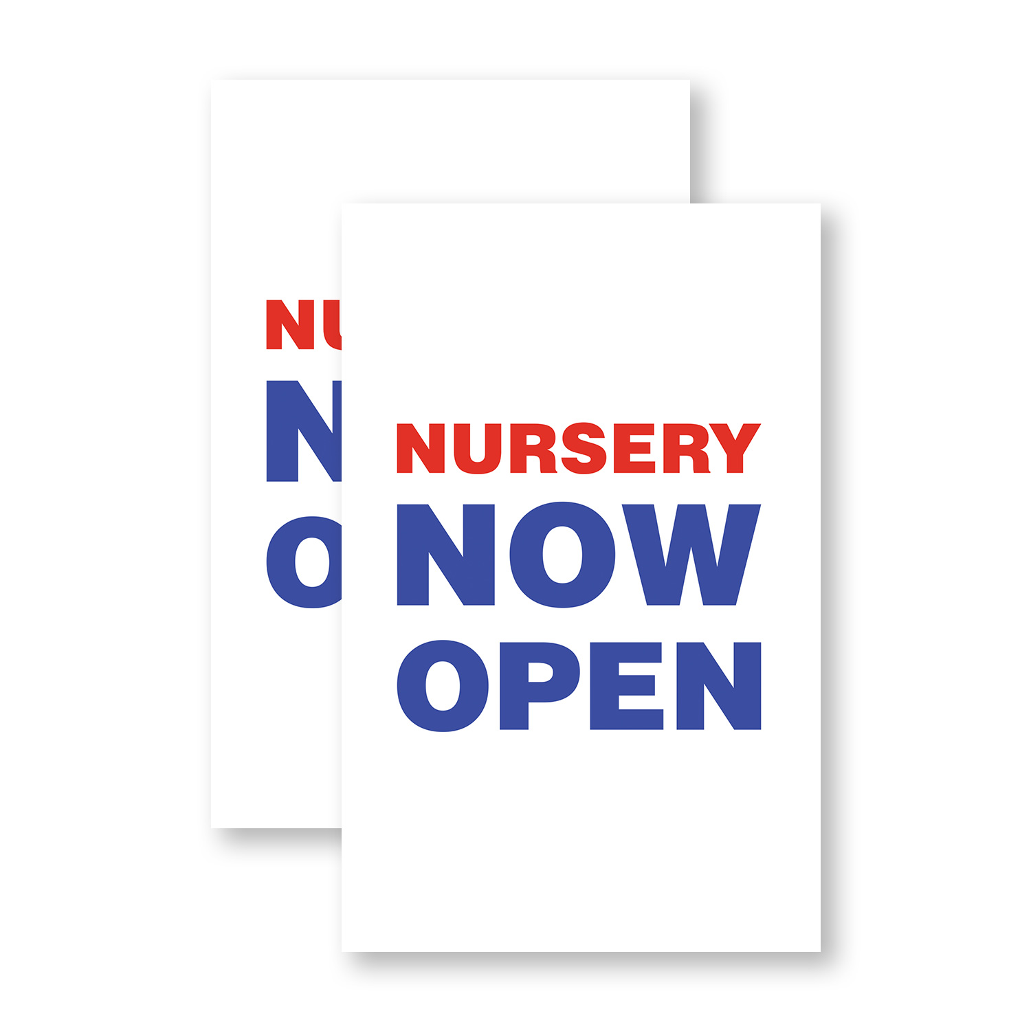 Nursery Now Open (2-Pack) 24 Inch x 36 Inch Vinyl Decals | Sign Insert ...