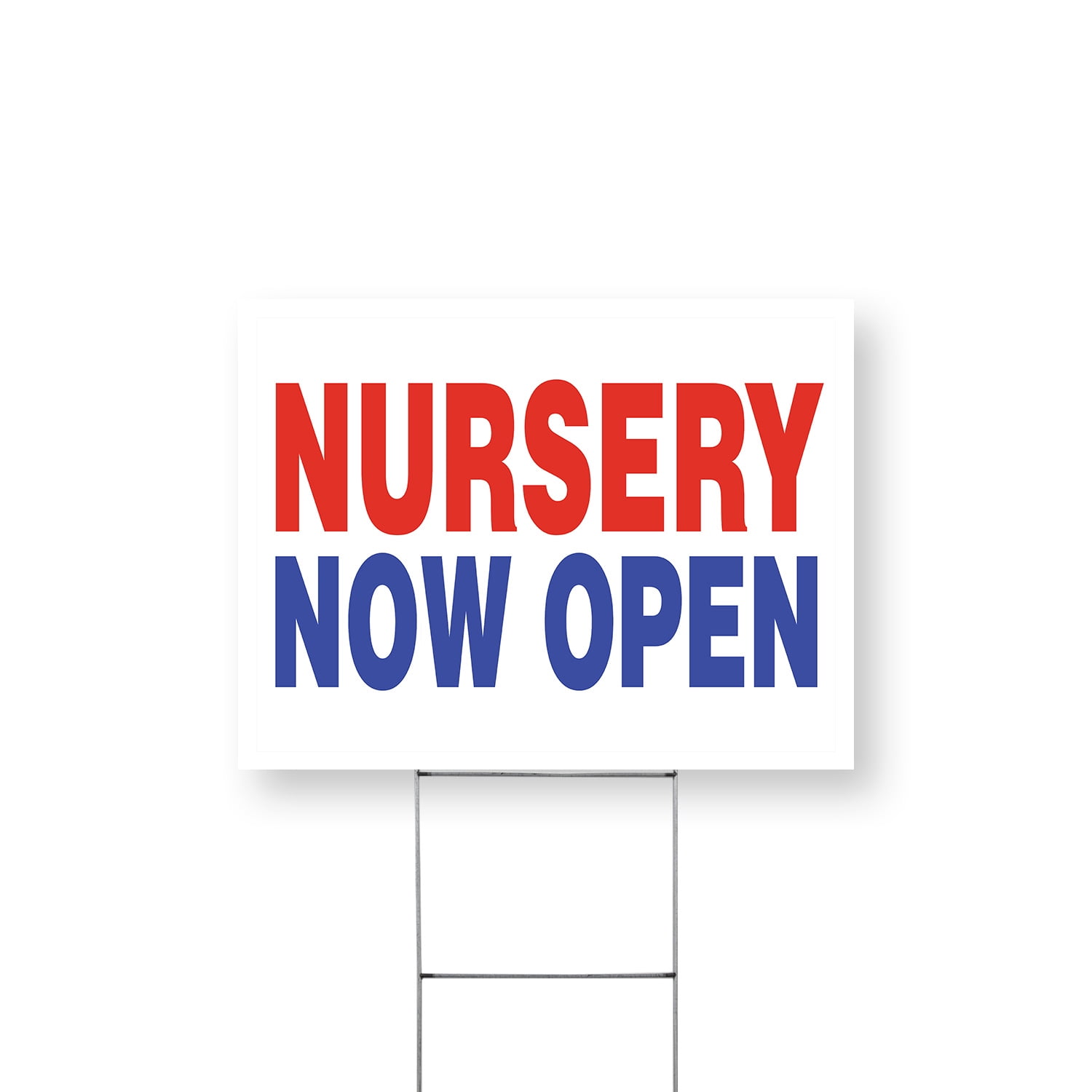 Nursery Now Open Yard Sign 12 Inch x 16 Inch Double Sided Weatherproof ...