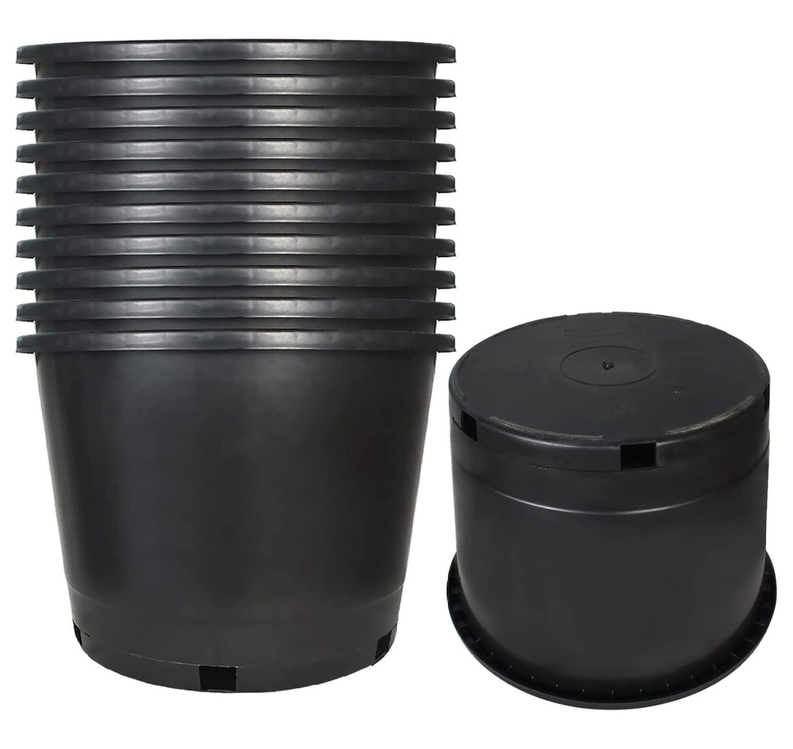 Nursery Pots Plastic Planter Pot - 10-Pack 10 Gallon Flower Plant Pots ...