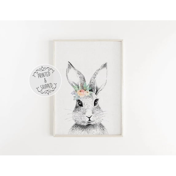 Nursery Rabbit Print, Bunny Wall Art, Nursery Decor, Nursery Wall Art ...
