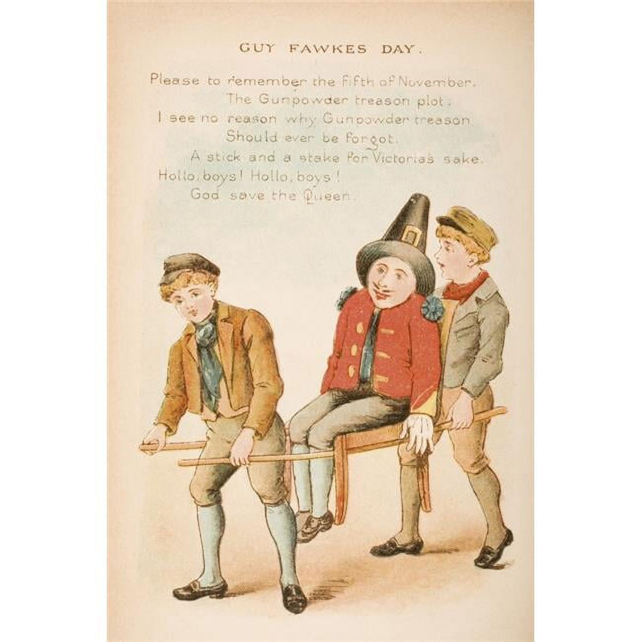 Nursery Rhyme And Illustration Of Guy Fawkes Day From Old Mother Gooses ...