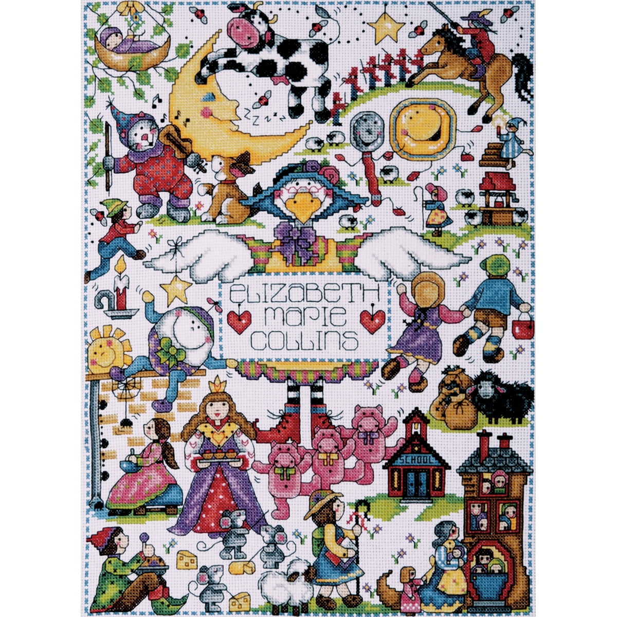 Nursery Rhymes Counted Cross Stitch Kit-11"X15" 14 Count, Pk 1, Design ...