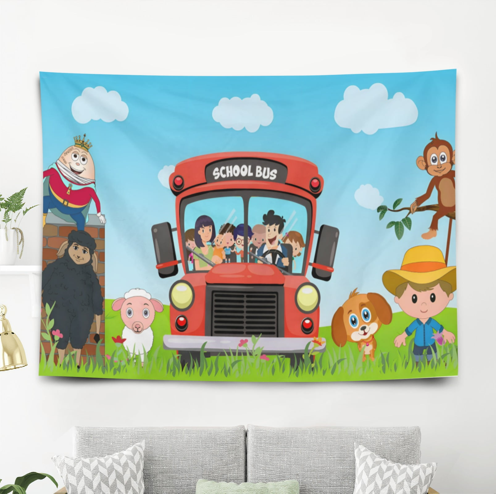 Nursery Rhymes Tapestry Gift Wall Hanging Backdrop for Room Bedroom ...