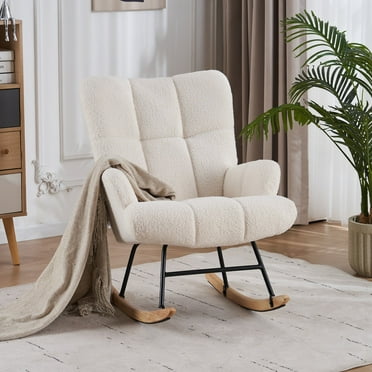 Muumblus Nursery Swivel Glider, Upholstered Maternity Rocker with ...