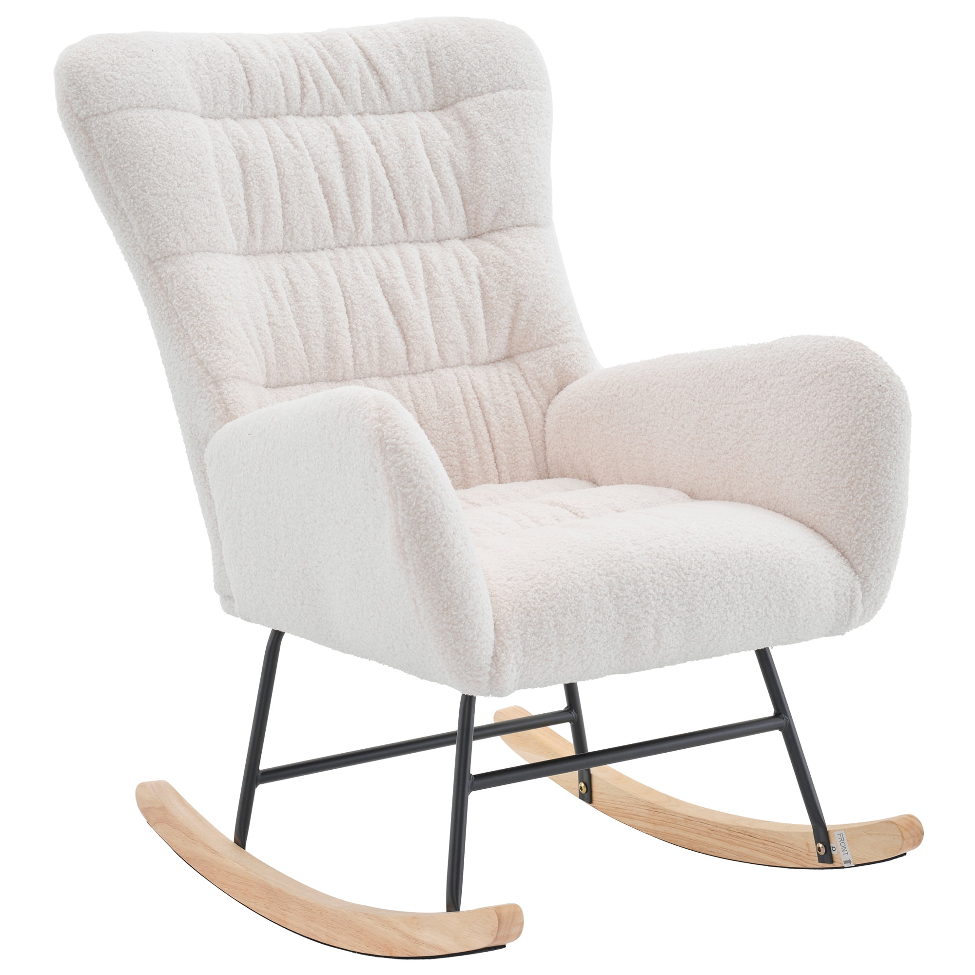 Nursery Rocking Chair, Teddy Upholstered Glider Rocker, Rocking Accent ...