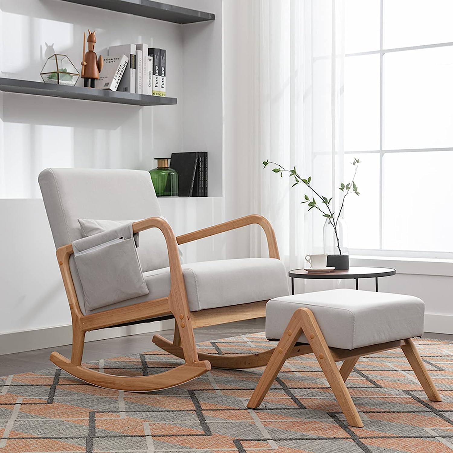 Nursery Rocking Chairs with Ottoman，Rocker Chair Glider Chair for ...