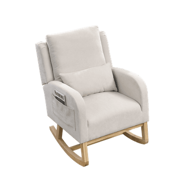 Fabric Rocking Chair Nursery Chair,Modern Upholstered High Back Glider ...