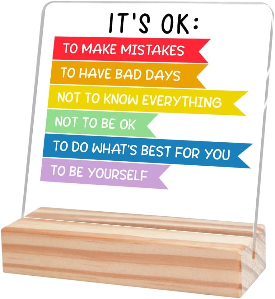 Nursery Room Table Sign,It's Ok To Make Mistakes Motivational Sign ...