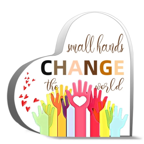 Nursery Room Table Sign Small Hands Change The World Positive ...