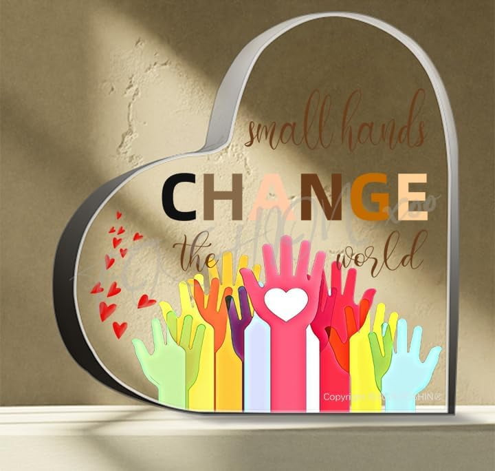 Nursery Room Table Sign Small Hands Change The World Positive ...