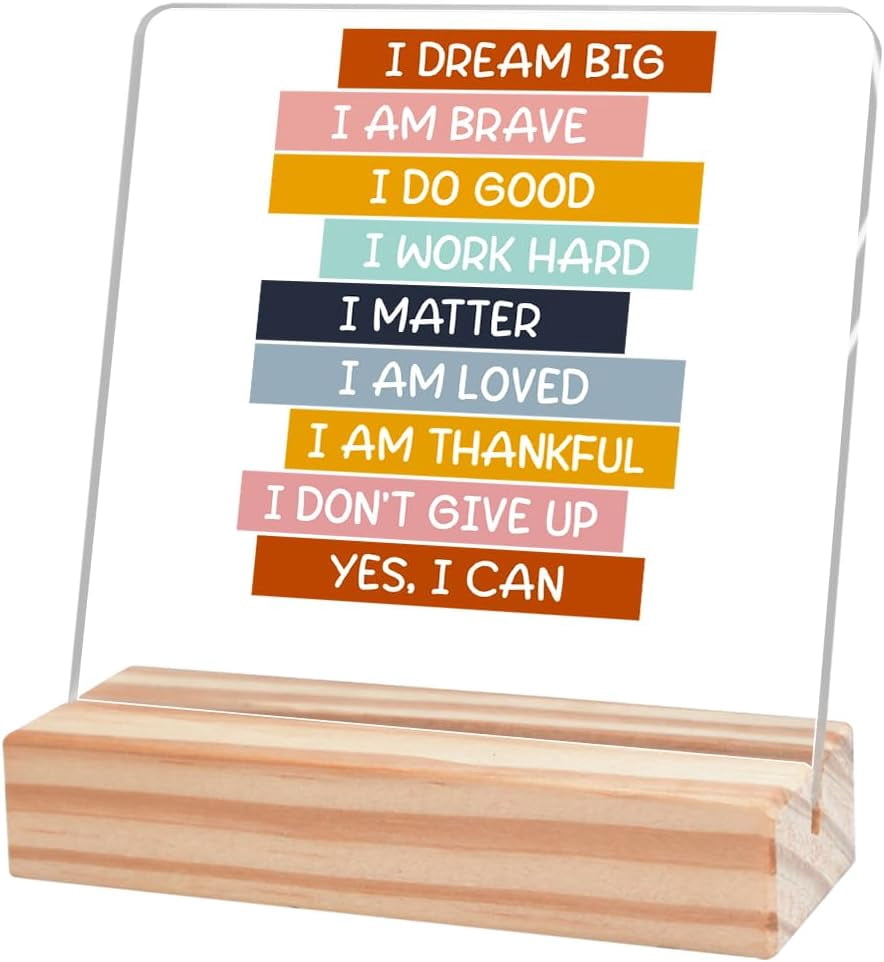 Nursery Room Table Sign,Today I Dream Big I Am Brave Motivational Sign ...