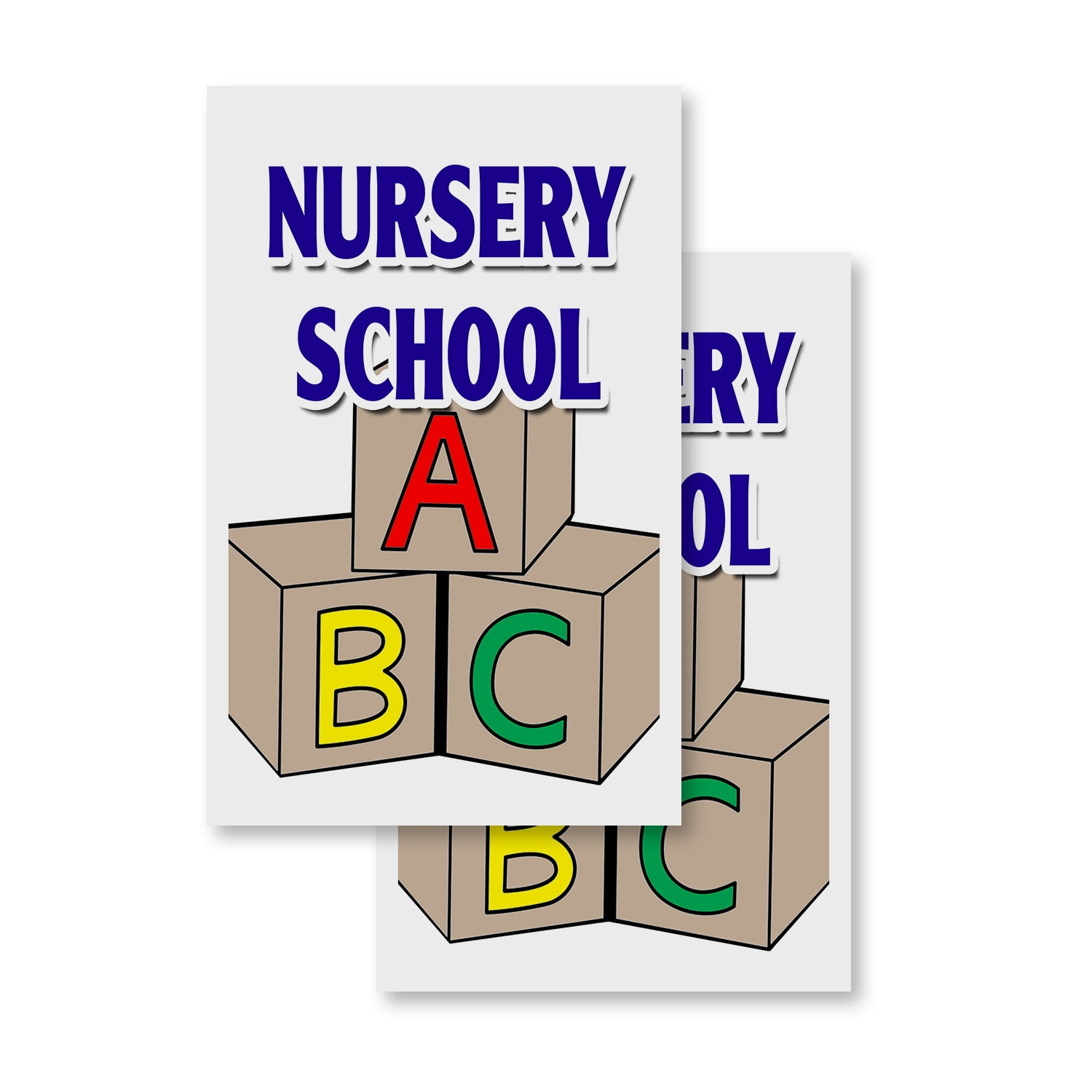 Nursery School (2-PACK) 24" x 36" Vinyl Decals | Sign Insert Peel ...