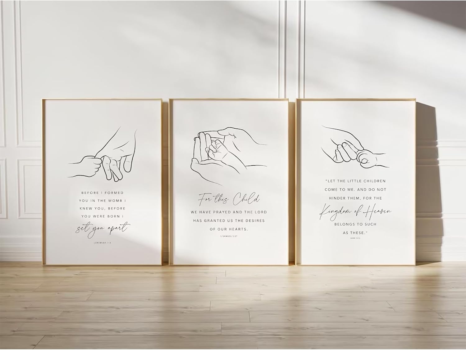 Nursery Scripture Wall Art Set of 3 Nursery Bible Verse Wall Decor Baby ...