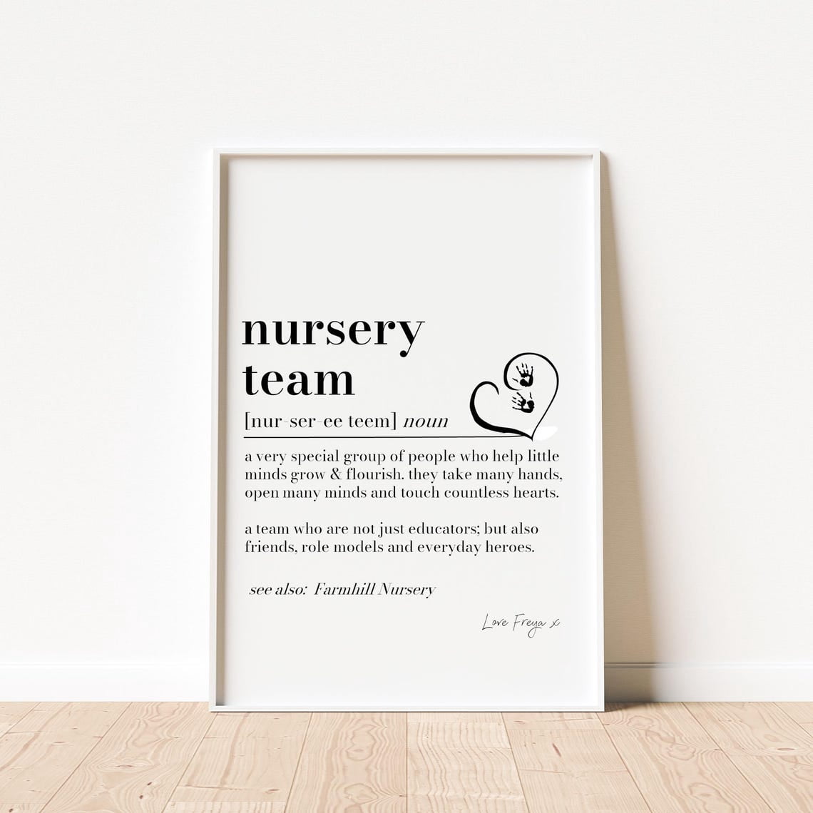 Nursery Team Definition Print, Nursery Team, Nursery Teacher Thank You ...