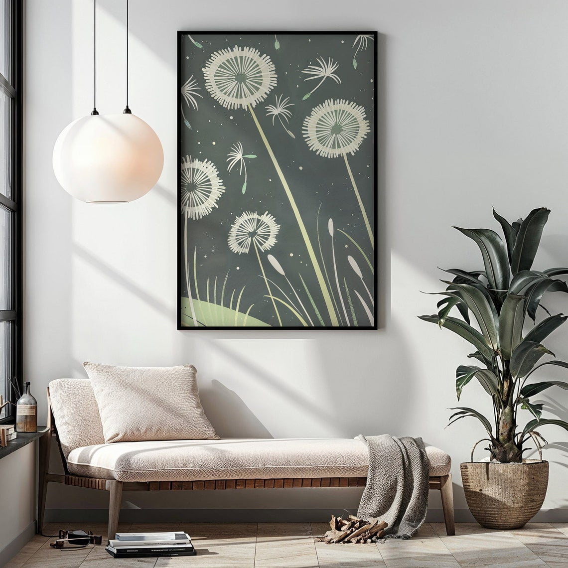 Nursery Wall Art, Playful Dandelion Print Kids Room Decor Poster ...