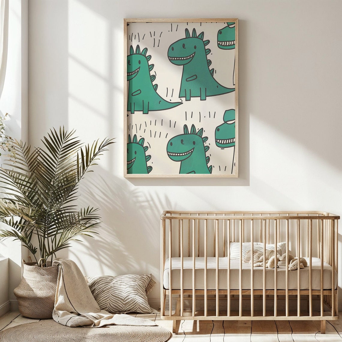 Nursery Wall Art, Playful Dinosaur Shapes Print Kids Posters Room Decor ...