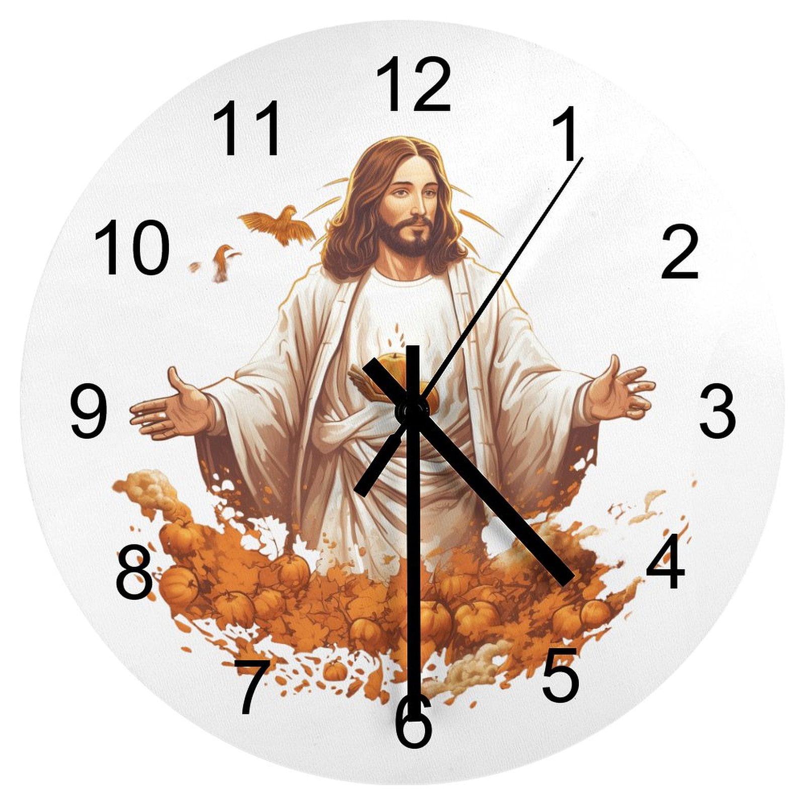 Nursery Wall Clock Religious Christ Bible Jesus Clocks 12 inch Mute ...