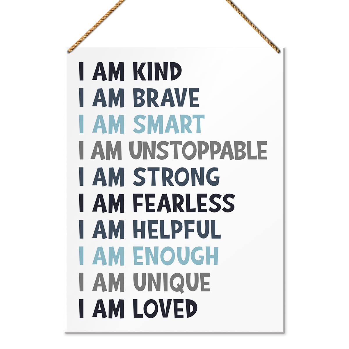 Nursery Wood Sign Decor for Boys, I Am Kind Brave Smart, Nursery Kids ...