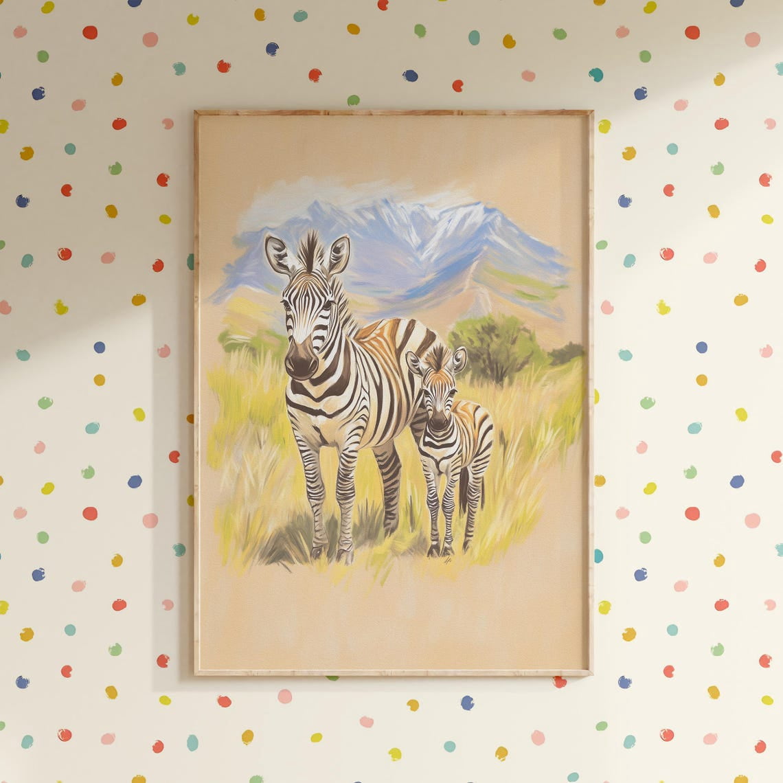 Nursery Zebras Safari Print, Kids Room Wall Decor, Baby Safari Animals ...