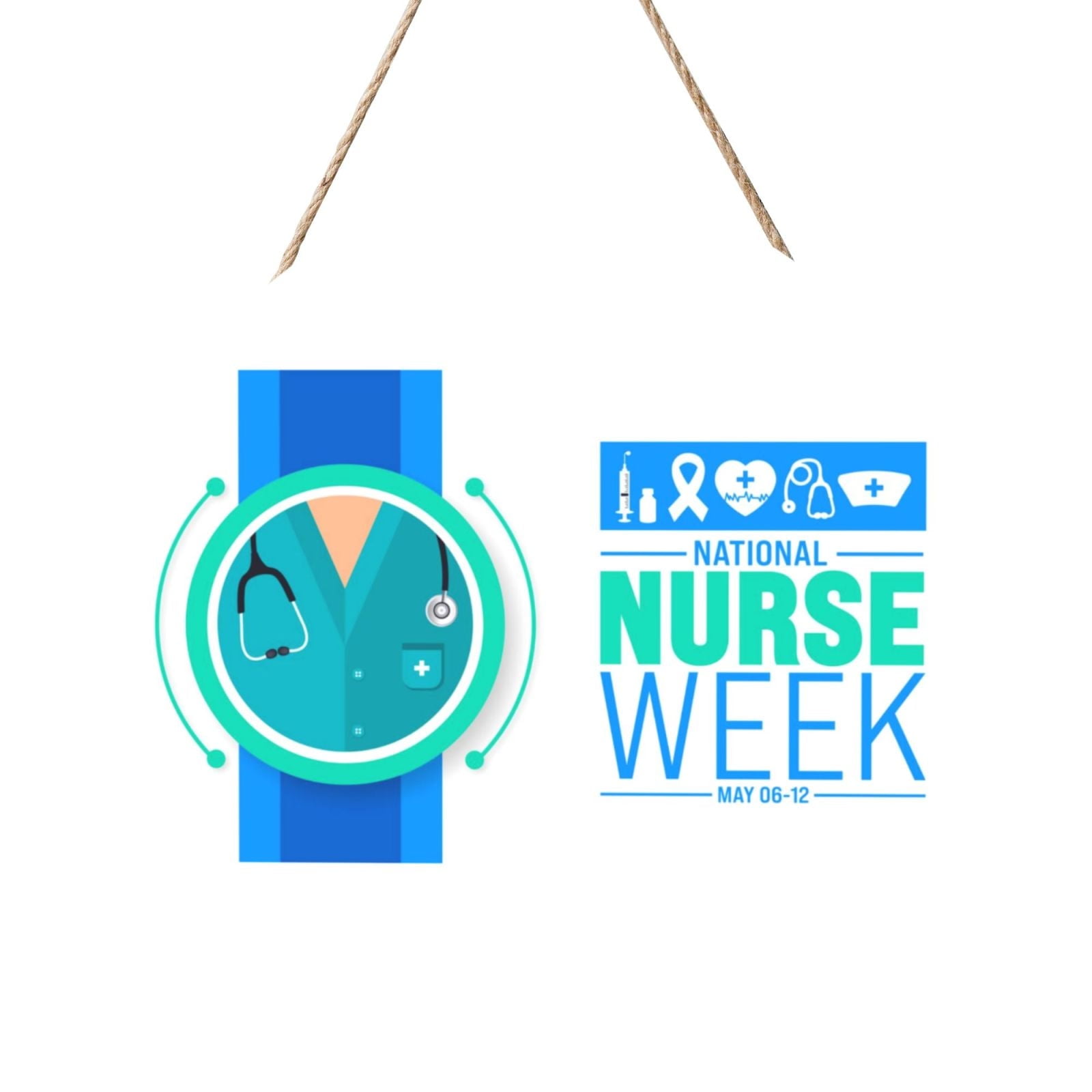 Nurses Appreciation Week Wooden Hanging Sign Ornament Welcome Sign For ...