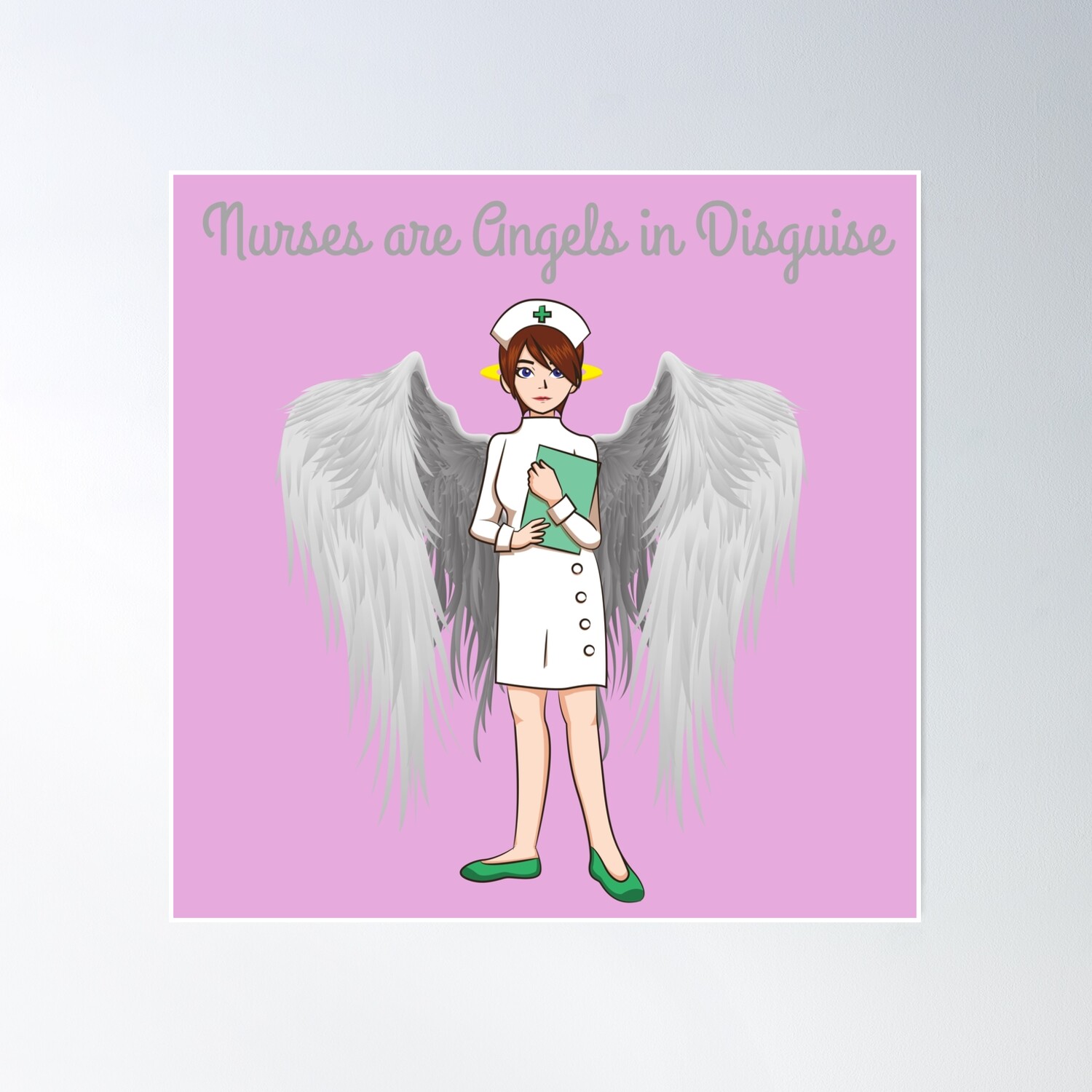 Nurses Are Angels In Disguise Poster Wall Art, Modern Wall Decor, 24x24 ...