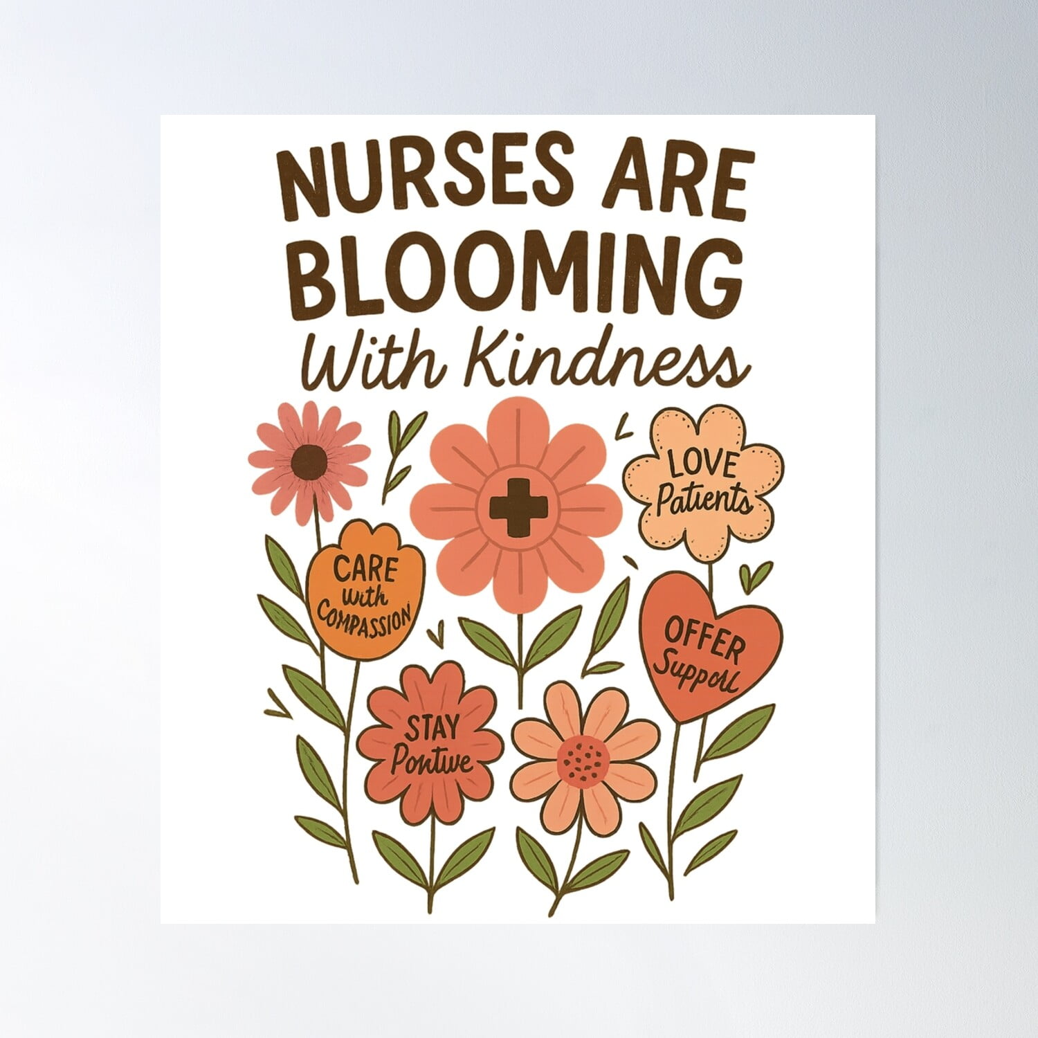 Nurses Are Blooming With Kindness Shirt, Cute Floral Nurse Gift ...