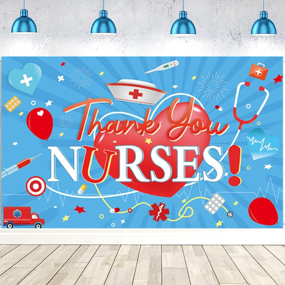 Nurses Day Thank You Nurses Backdrop, Happy National Nurses Week ...